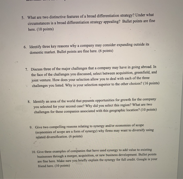1. Identify four types of offensive strategies. Give | Chegg.com
