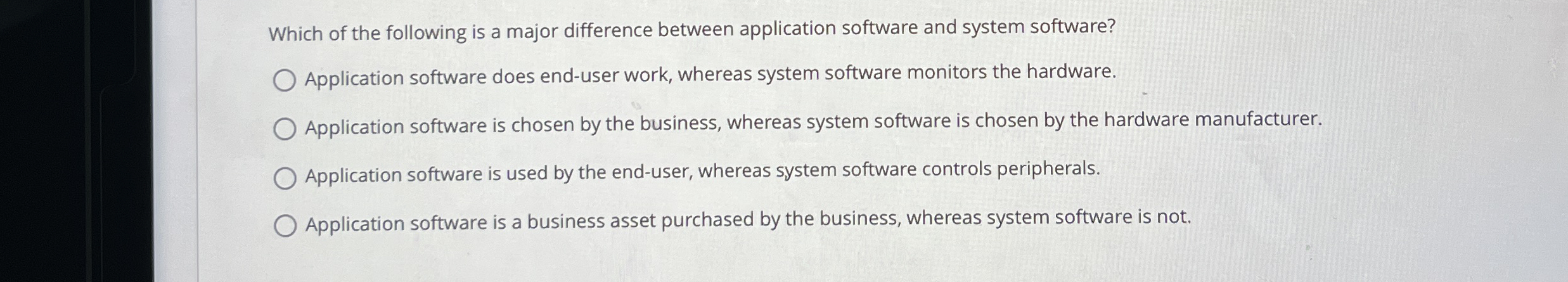 Which of the following is a major difference between | Chegg.com