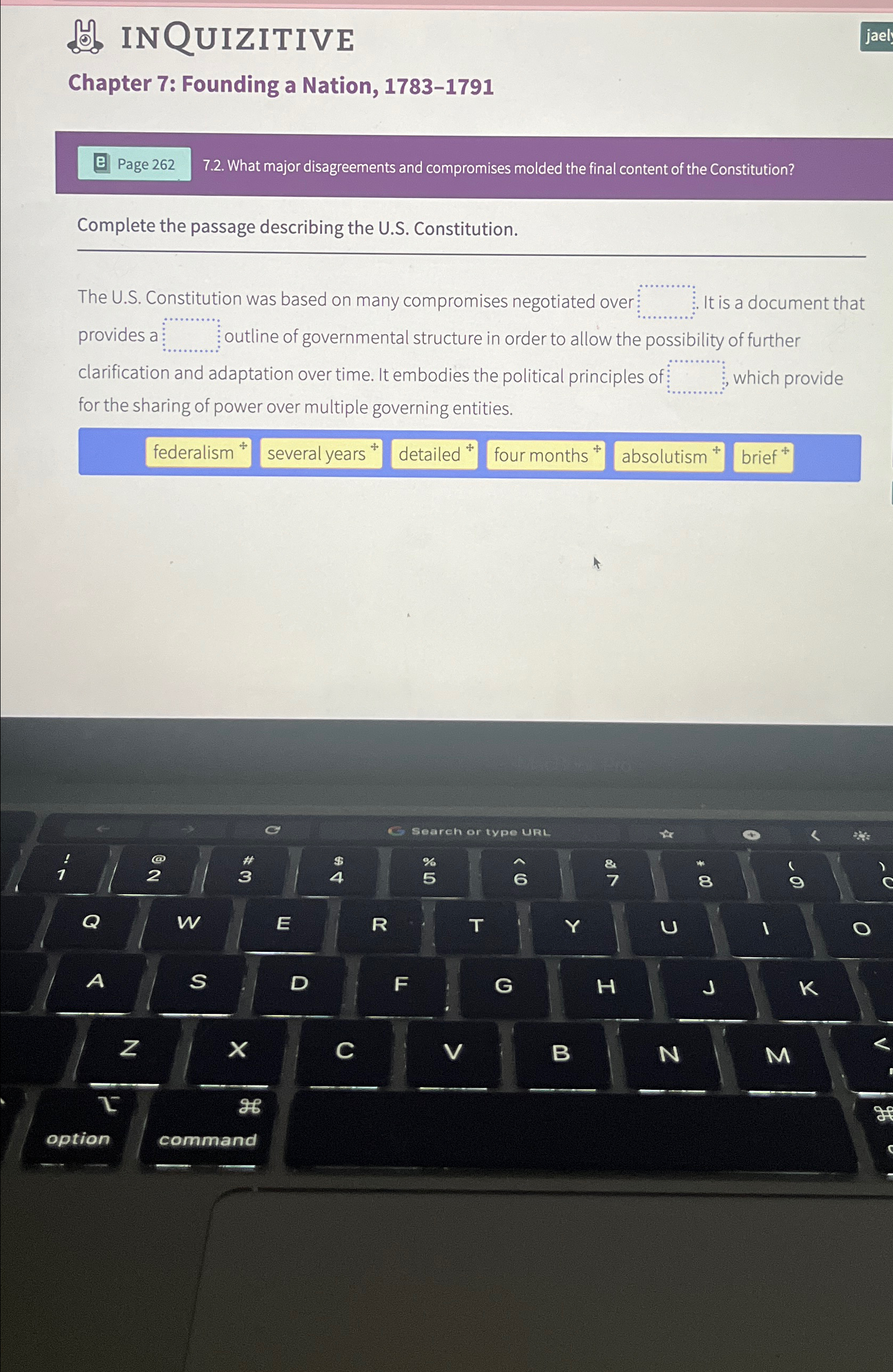 Solved INQUIZITIVEChapter 7: Founding a Nation, | Chegg.com