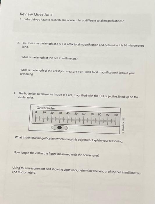 Solved Review Questions 1. Why did you have to calibrate the | Chegg.com