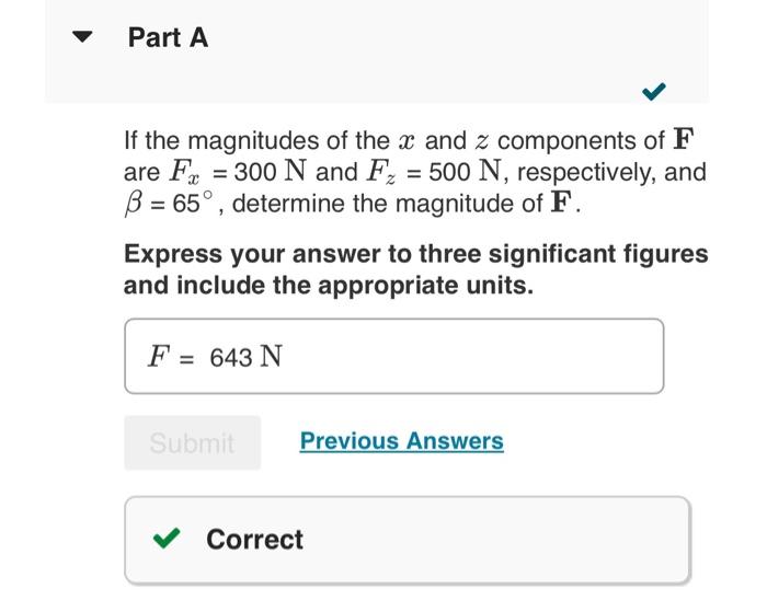 Solved The force F acts on the bracket within the octant | Chegg.com