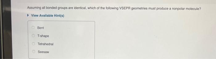 Solved Determine The Electron Geometry Molecular Geometry