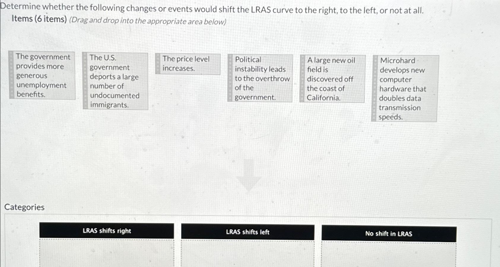 Solved Determine whether the following changes or events | Chegg.com
