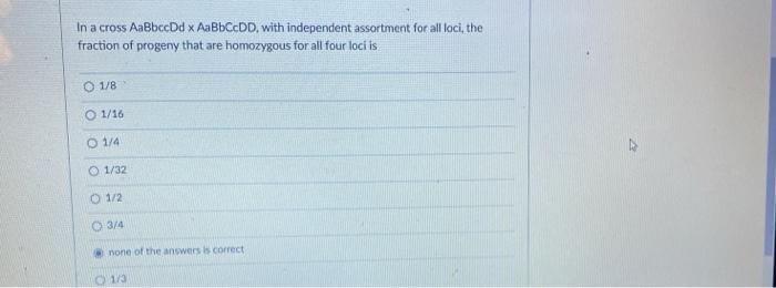 Solved In a cross AaBbccDd x AaBbCcDD, with independent | Chegg.com