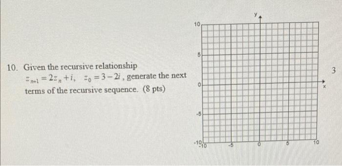 Solved 10 5 3 10. Given the recursive relationship 2n+1 = | Chegg.com