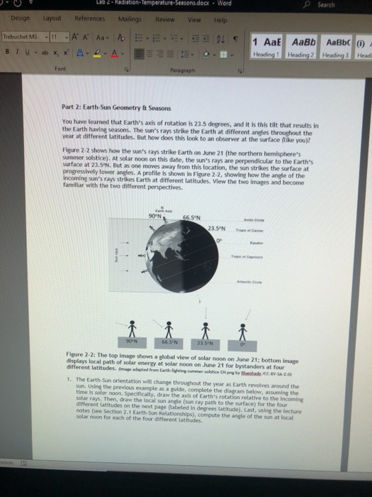 Solved Lab 2. Radiation Temperature Seasons.docx . Word | Chegg.com