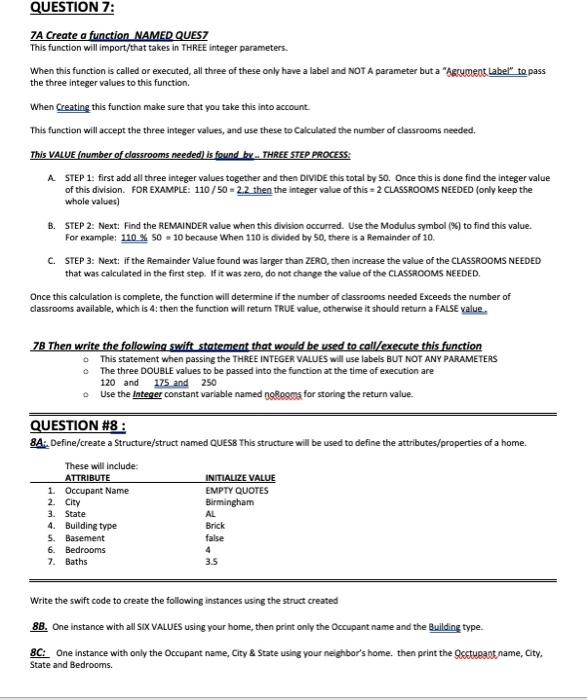 Solved 7A Create a function NAMED QUES7 This function will | Chegg.com