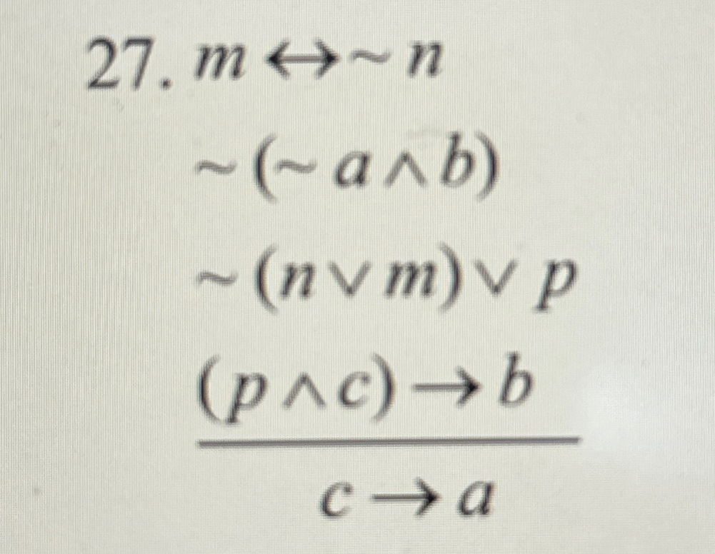 mharr∼n∼(∼a??b)∼(nvvm)vvp(p??c)→bc→a | Chegg.com