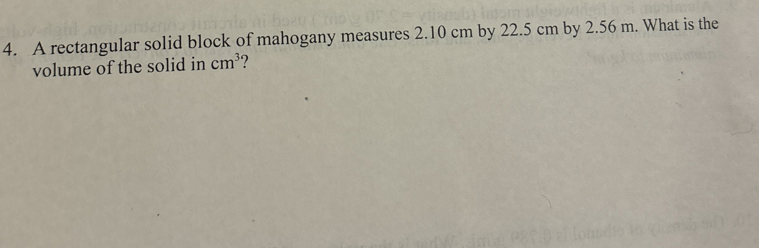A rectangular solid block of mahogany measures 2.10 | Chegg.com