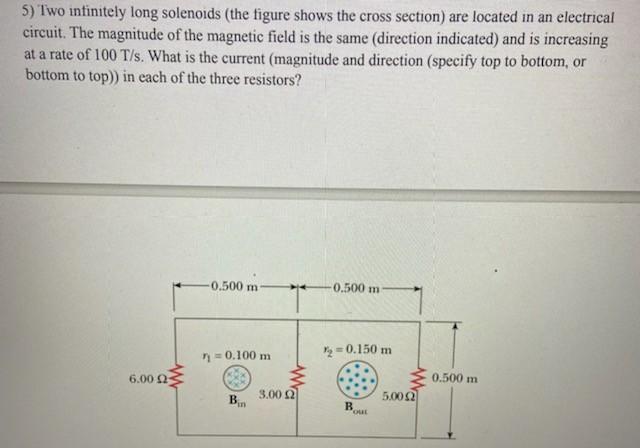 Solved 5) Two infinitely long solenoids (the figure shows | Chegg.com