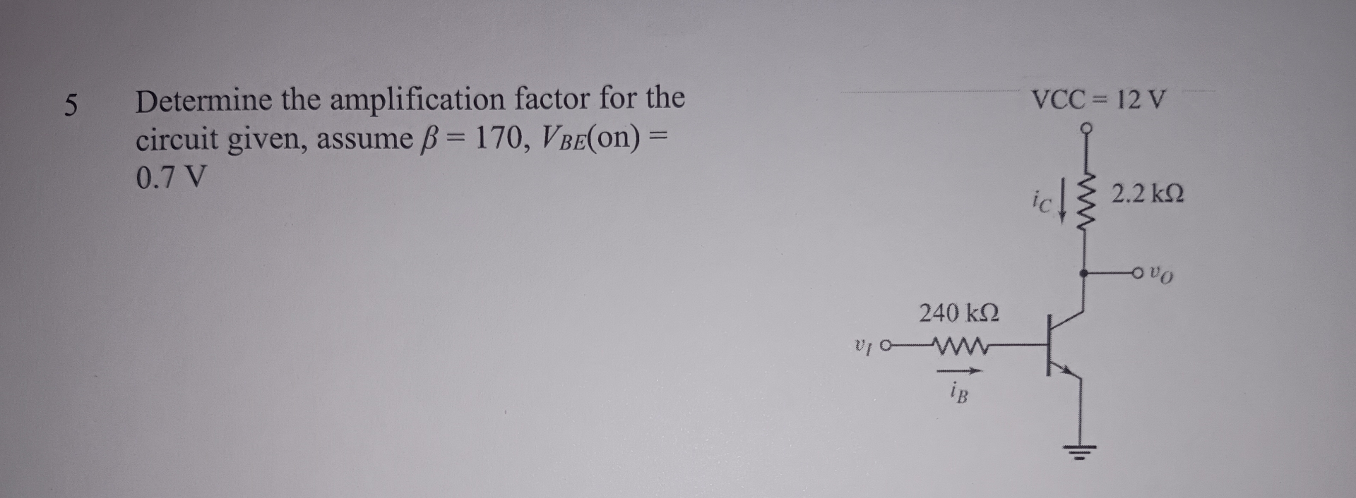 Solved 5 ﻿Determine the amplification factor for the circuit | Chegg.com