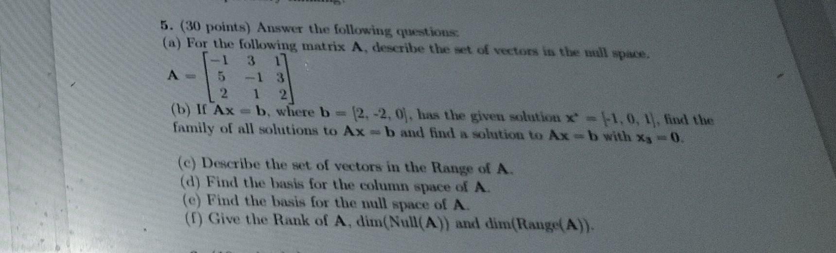Solved 5. (30 points) Answer the following questions: (a) | Chegg.com