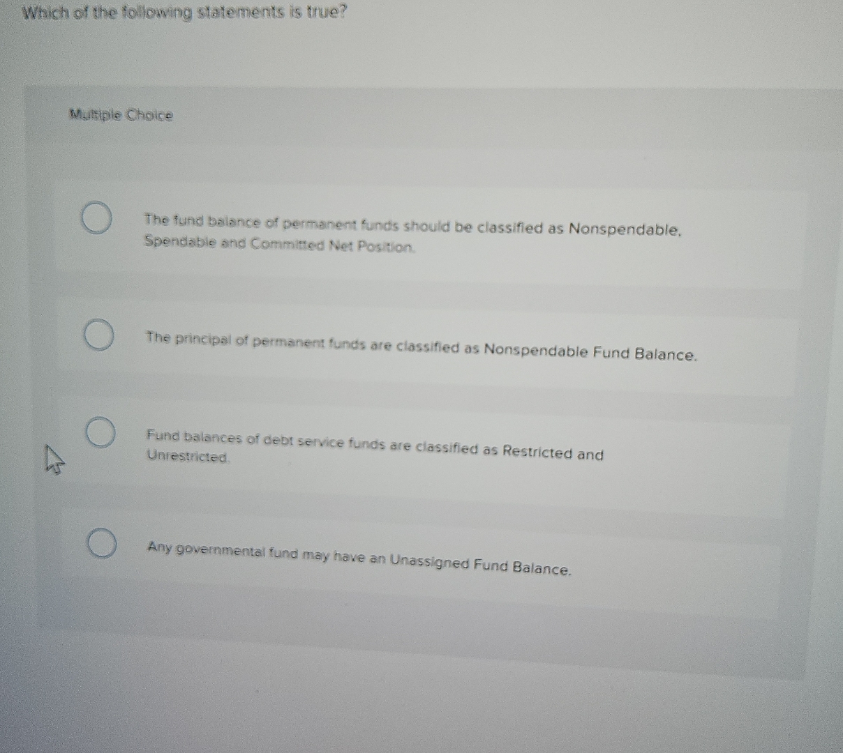 Solved Which of the following statements is true?Matsible | Chegg.com