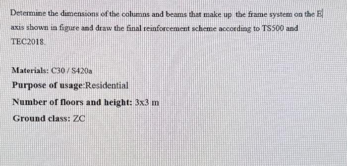 Solved Determine the dimensions of the columns and beams | Chegg.com
