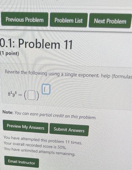 Solved Rewrite the following using a single exponent, help | Chegg.com