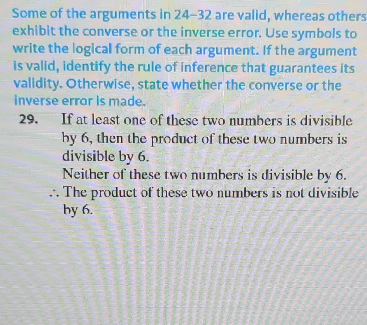 Solved Some of the arguments in 24-32 are valid, whereas | Chegg.com