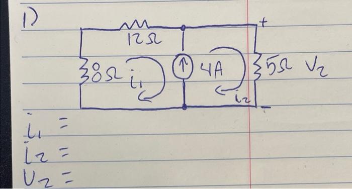 Solved 1) i1=i2=u2= | Chegg.com