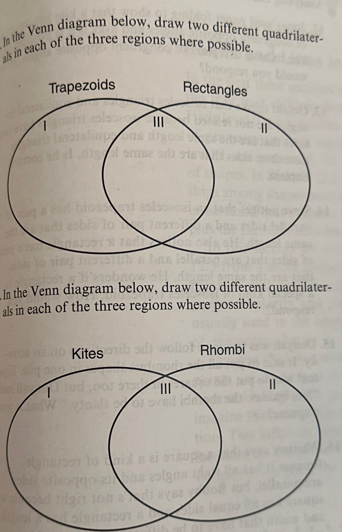 Solved In the Venn diagram below, draw two different | Chegg.com