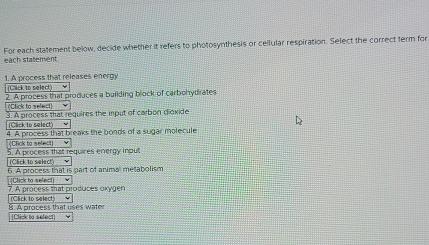Solved For each statement below, decide whiehier it refers | Chegg.com