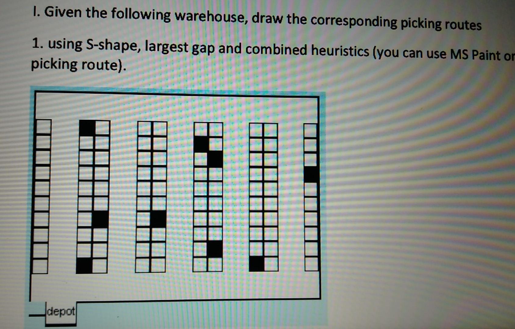 Solved 1. Given the following warehouse, draw the | Chegg.com