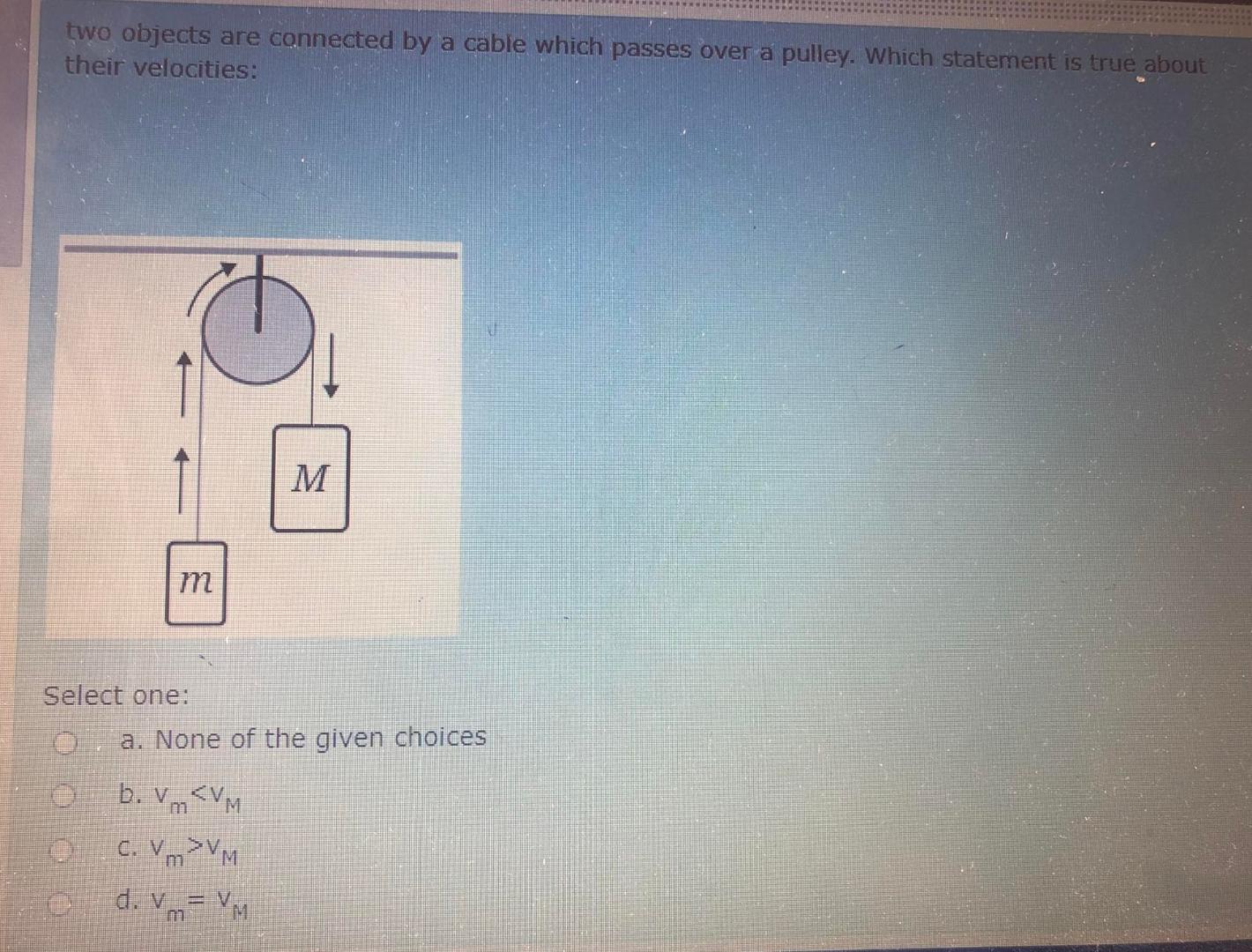 Solved two objects are connected by a cable which passes | Chegg.com