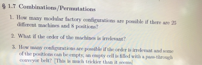 Solved 17 Combinationspermutations 1 How Many Modular