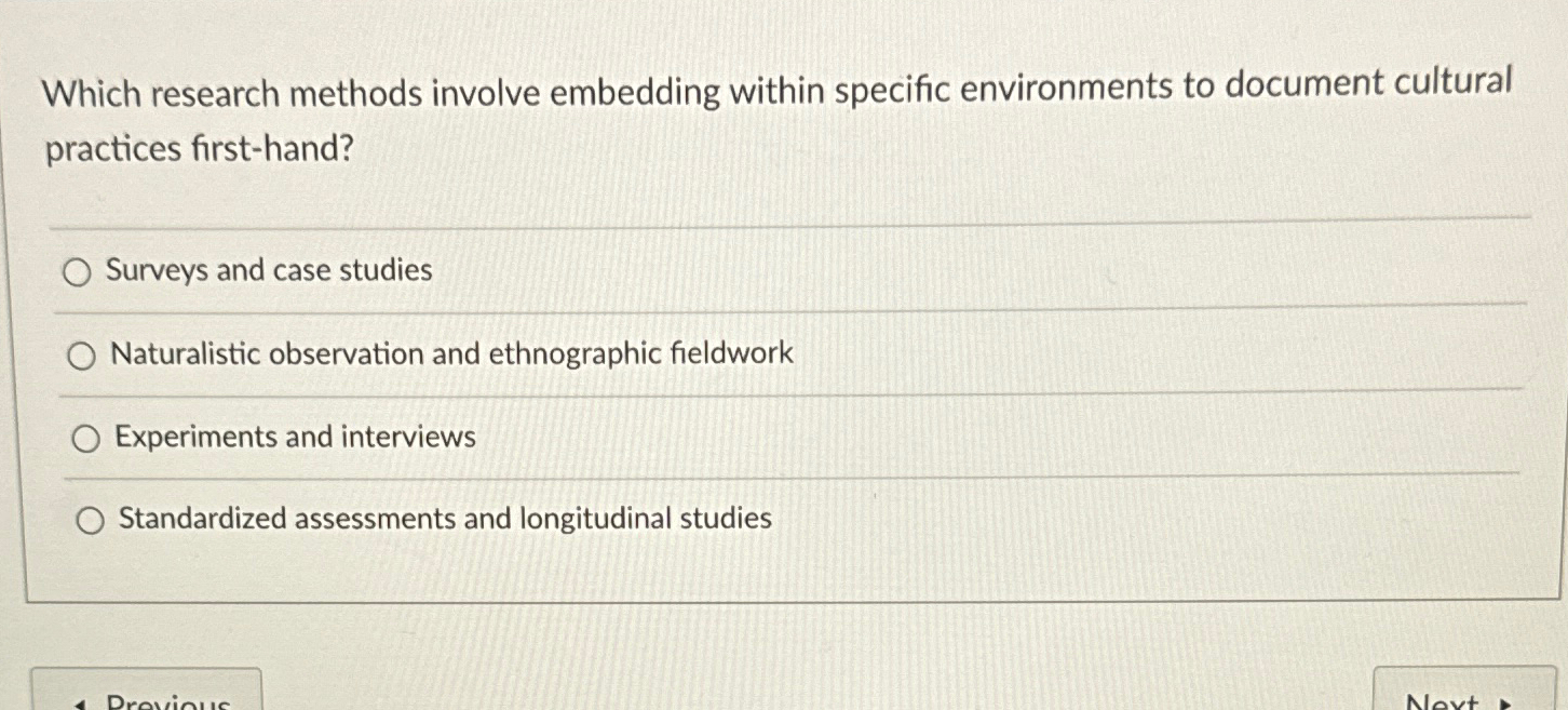 Solved Which research methods involve embedding within | Chegg.com