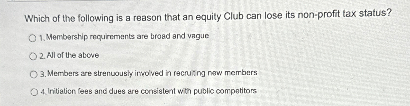 Solved Which of the following is a reason that an equity | Chegg.com