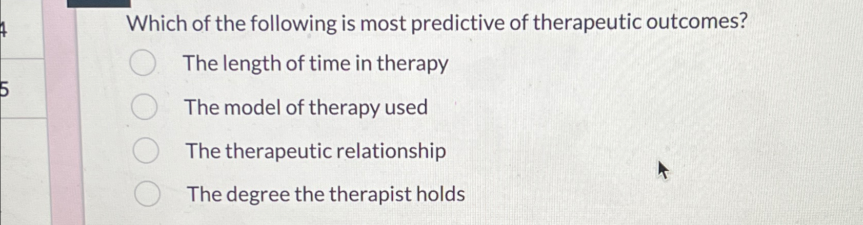 Solved Which of the following is most predictive of | Chegg.com