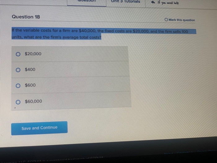 Solved 3 Tutorials If you need help Question 18 O Mark this | Chegg.com