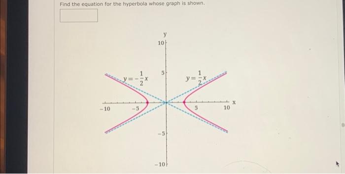 Solved Find the equation for the hyperbola whose graph is | Chegg.com