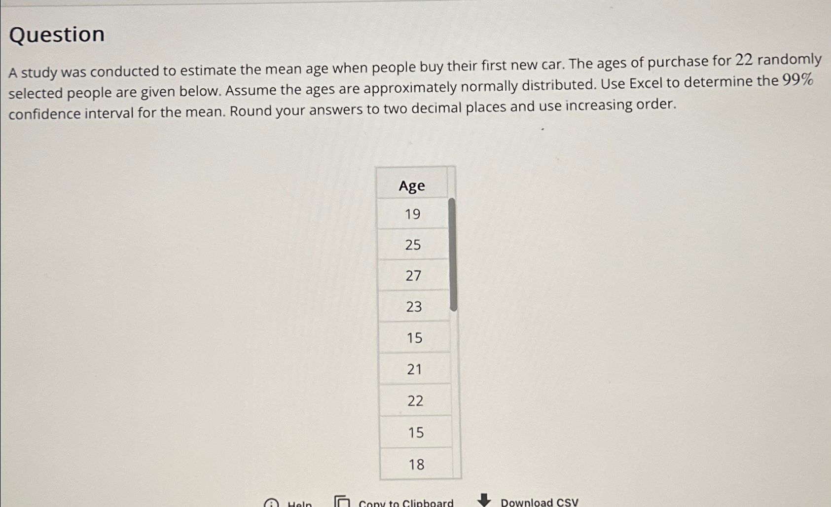 Solved QuestionA study was conducted to estimate the mean | Chegg.com
