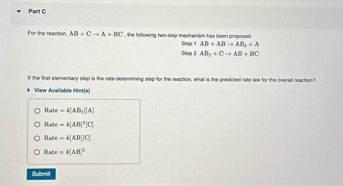 Solved The following three-step mechanism has been proposed | Chegg.com