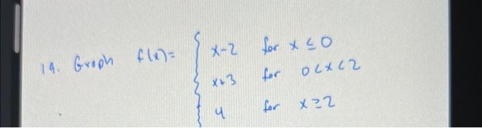 Solved f(x)=⎩⎨⎧x−2x+34 for x≤0 for 0 | Chegg.com