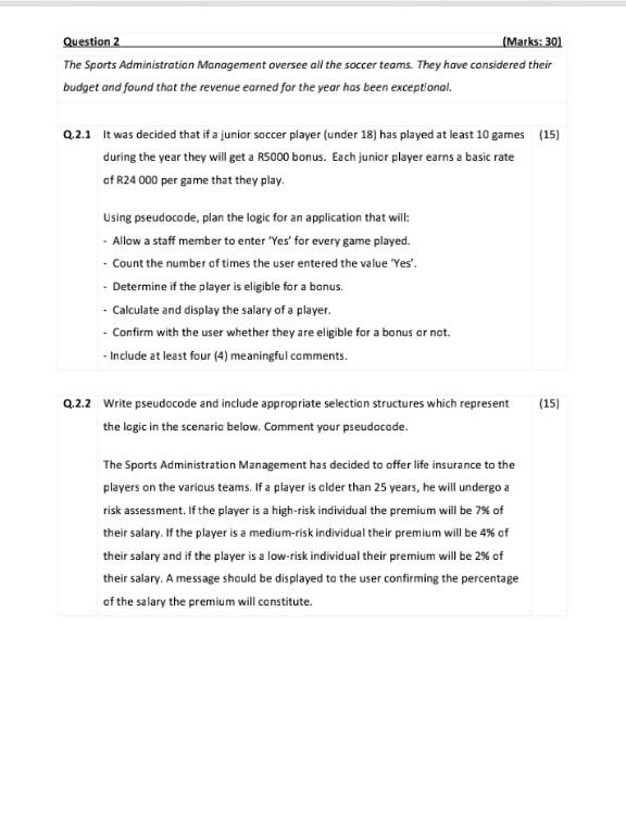 Solved Question 1 (Marks: 35) Q.1.1 Identify and | Chegg.com