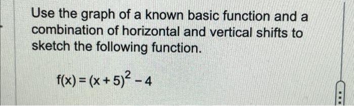 Solved Use the graph of a known basic function and a | Chegg.com