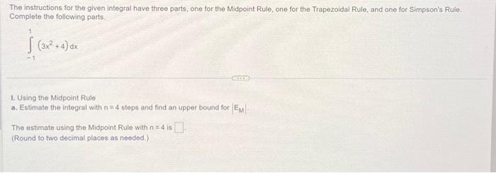 Solved The instructions for the given integral have three | Chegg.com