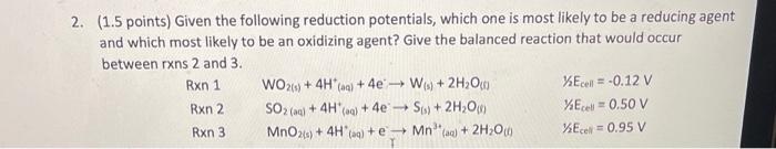 Solved ( 1.5 points) Given the following reduction | Chegg.com