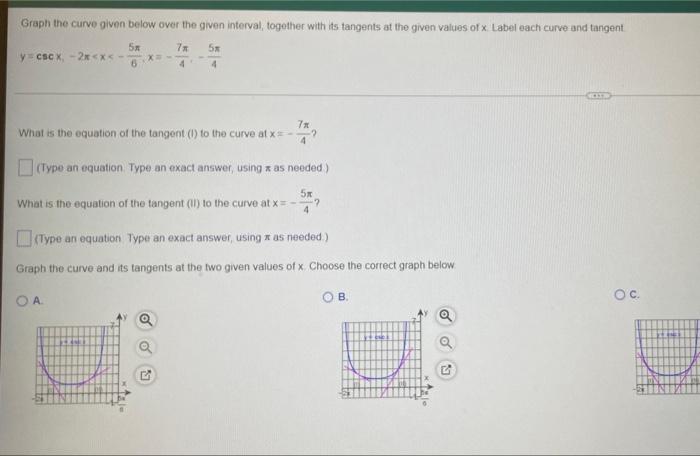 Solved Graph the curve given below over the given interval, | Chegg.com