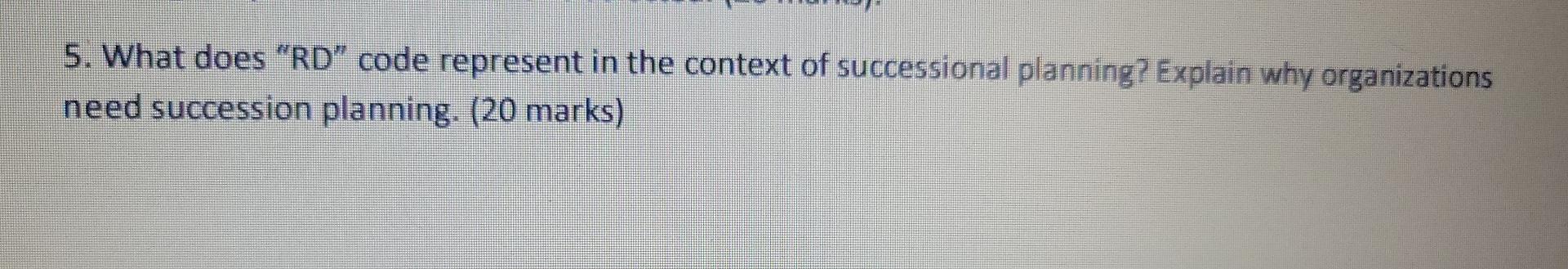 Solved 5. What does "RD" code represent in the context of | Chegg.com