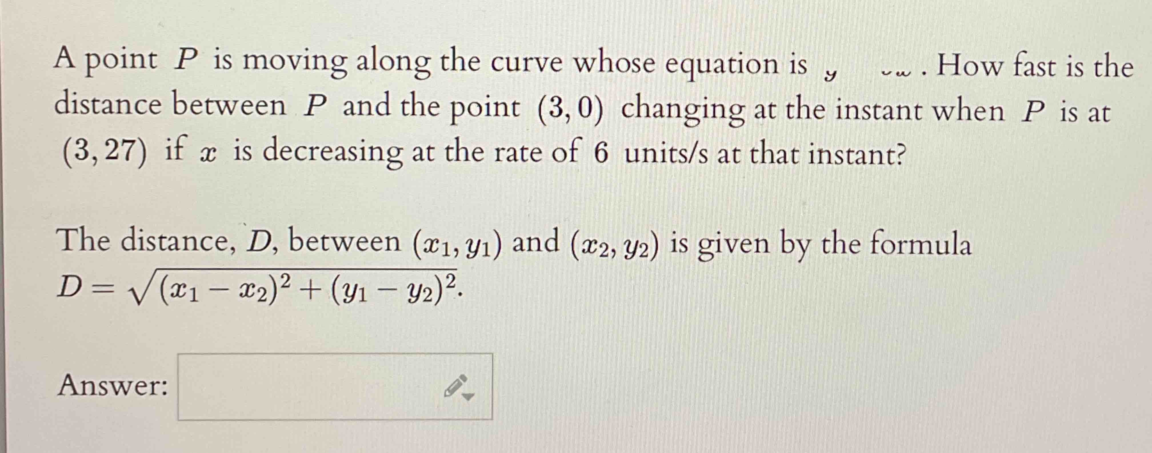 A point P ﻿is moving along the curve whose equation | Chegg.com