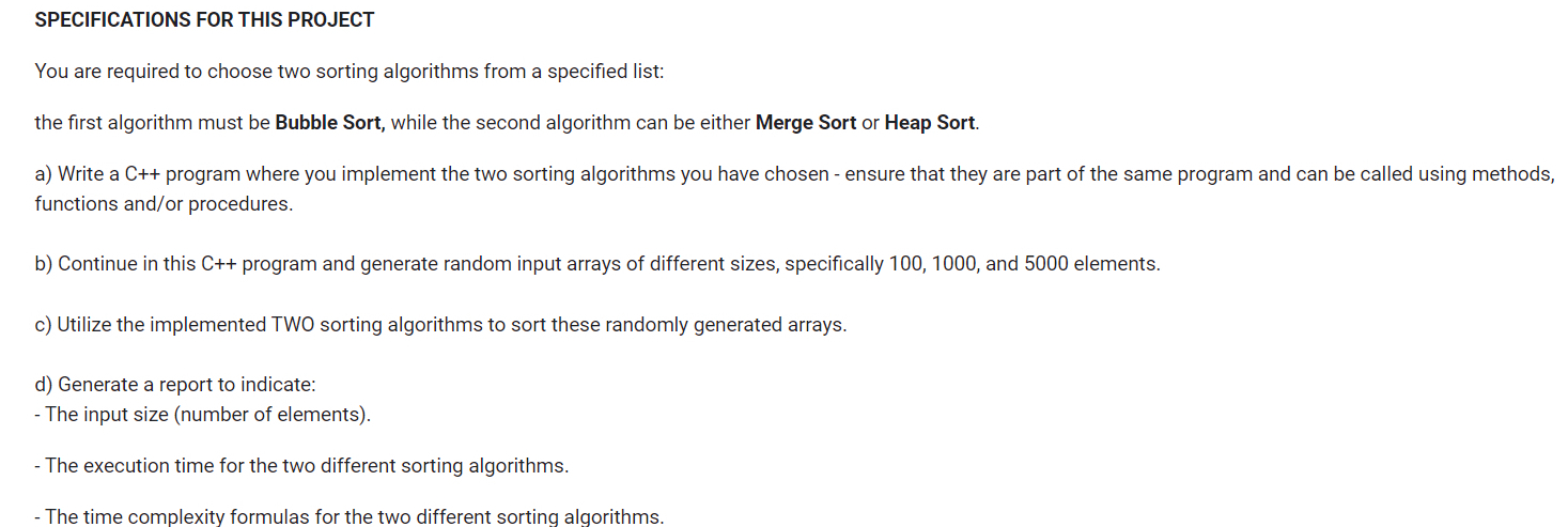 Solved SPECIFICATIONS FOR THIS PROJECTYou are required to | Chegg.com