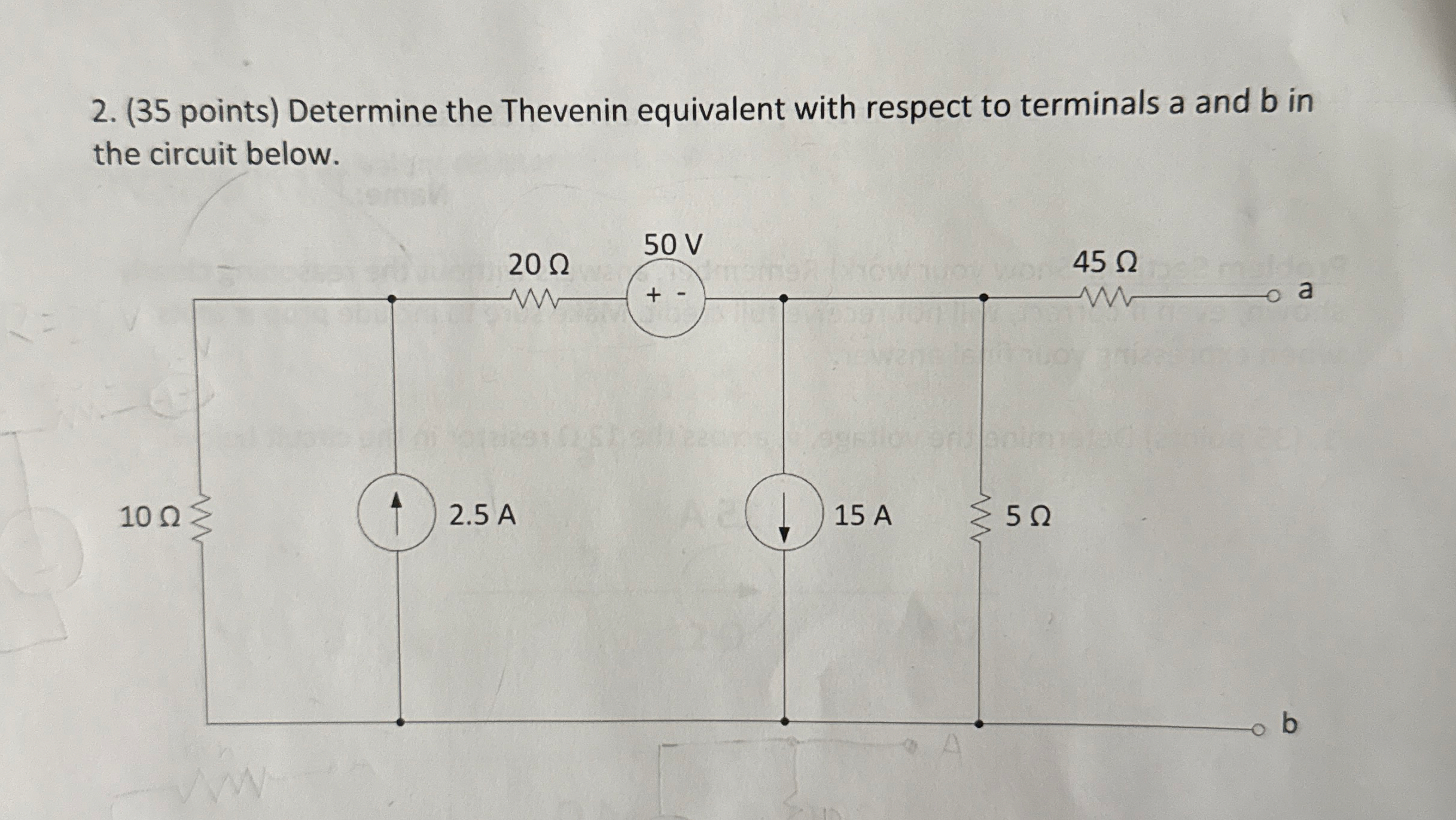Solved (35 ﻿points) ﻿Determine the Thevenin equivalent with | Chegg.com