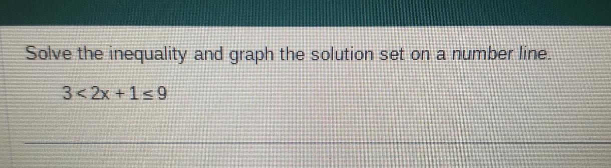Solved Solve the inequality and graph the solution set on a | Chegg.com