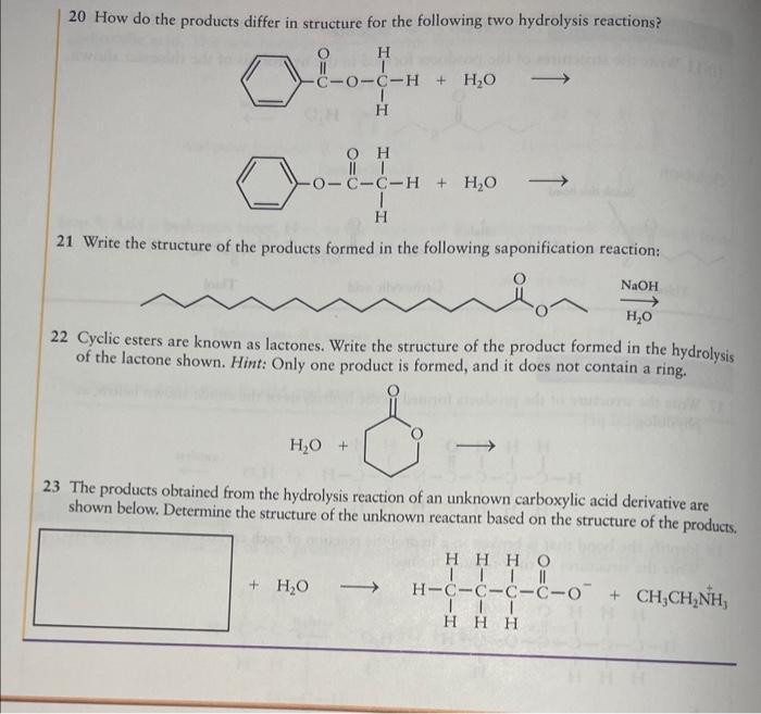Solved 20 How do the products differ in structure for the | Chegg.com