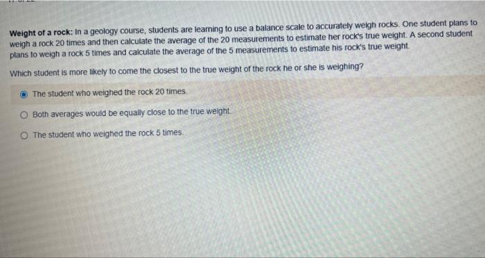 Solved Weight of a rock: In a geology course, students are | Chegg.com