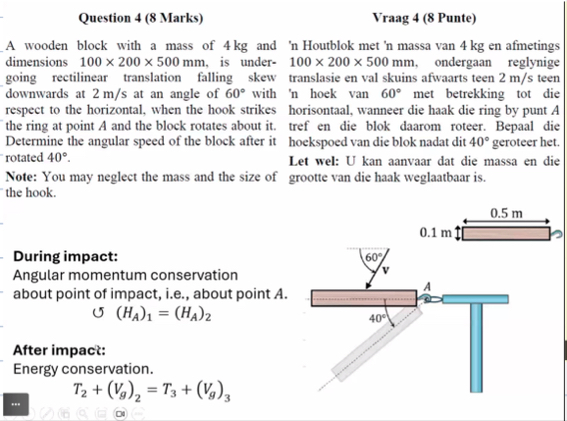 Solved Question 4 (8 ﻿Marks)Vraag 4 (8 ﻿Punte)A wooden block | Chegg.com