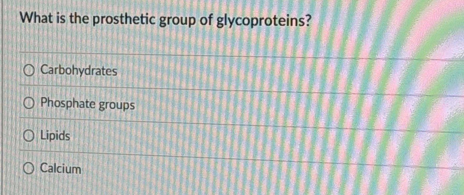 Solved What is the prosthetic group of | Chegg.com