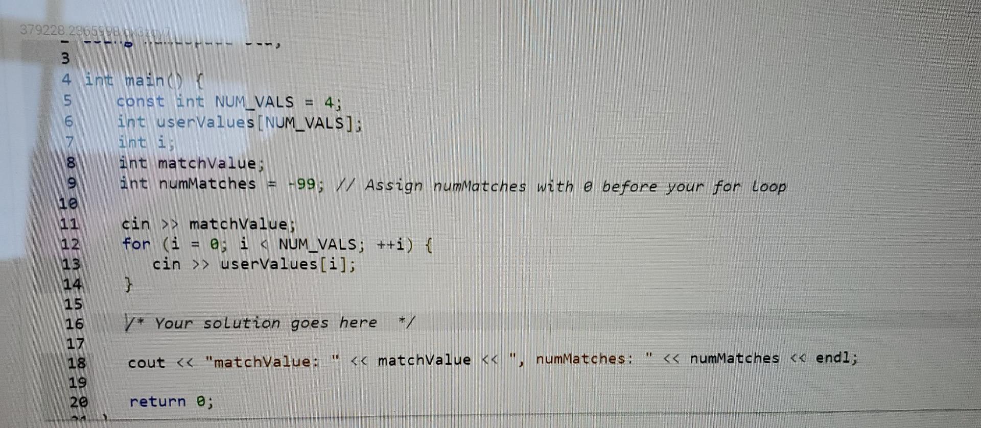 Solved Assign numMatches with the number of elements in | Chegg.com