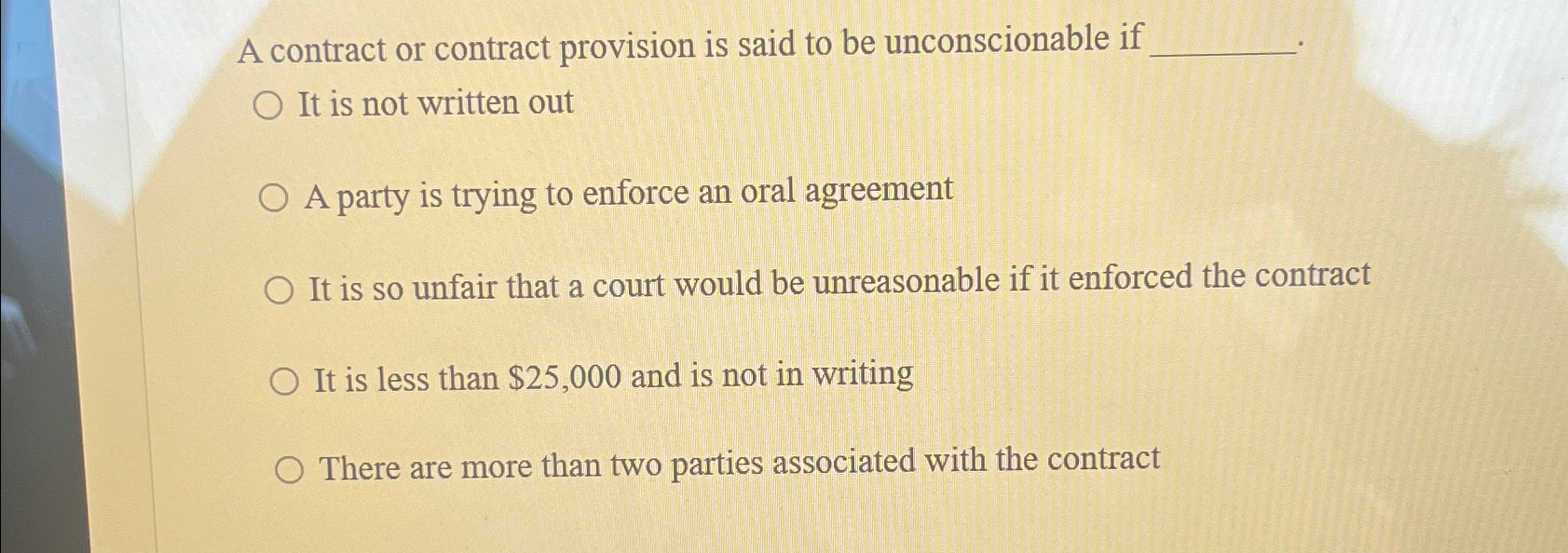Solved A contract or contract provision is said to be | Chegg.com